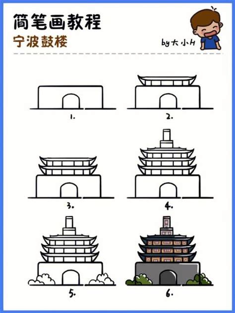 中国古代建筑简笔画 中国古代建筑简笔画房子 苗苗知道