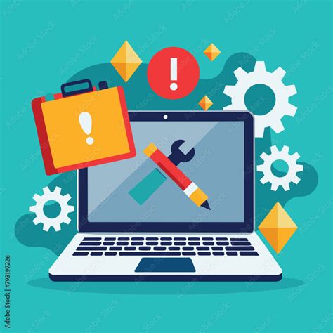 Laptop With Question Mark On Screen Laptop Troubleshooting Concept
