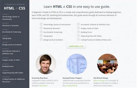 shay howe s guide to html css via blog
