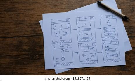 Website Design Wireframe Examples Web Mobile Stock Photo Shutterstock