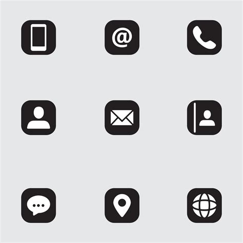 Contact Icon Collection 5181153 Vector Art At Vecteezy