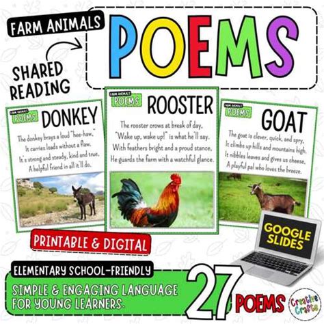 Farm Animals Shared Reading Poems Print And Digital Resource Tpt