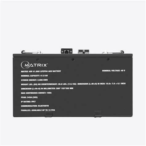 Matrix Lithium 48v 41 8ah Lifepo4 Agv Battery Matrixbattery