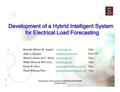 Pdf Development Of A Hybrid Intelligent System For Electrical Load