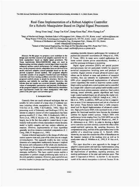 A Robust A Real Time Implementation Of Adaptive Controller Robotic Manipulator Based Digital
