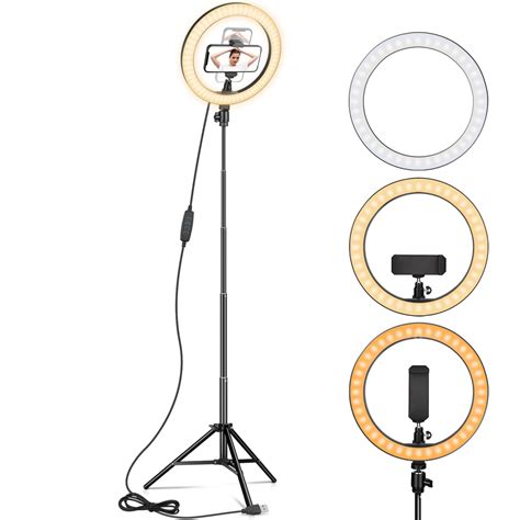 Ring Light 10 With 67 Extended Tripod Stand And Phone Holder For