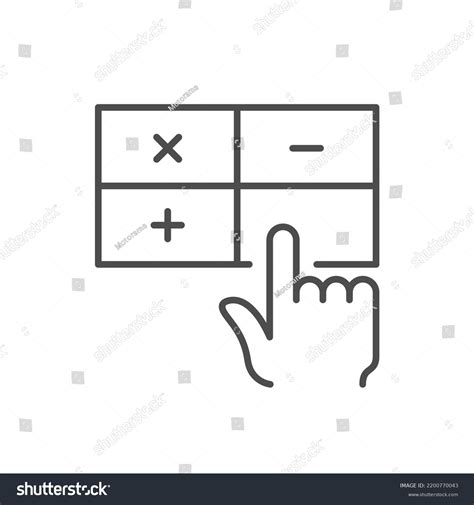 Calculation Process Line Outline Icon Stock Vector Royalty Free