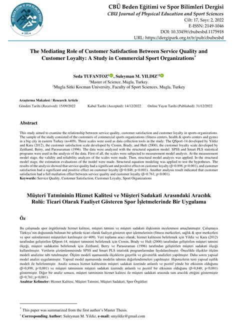 Pdf The Mediating Role Of Customer Satisfaction Between Service Quality And Customer Loyalty