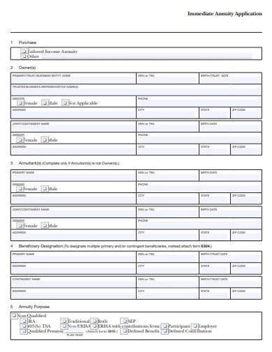 Free 10 Annuity Application Samples And Templates In Pdf Ms Word