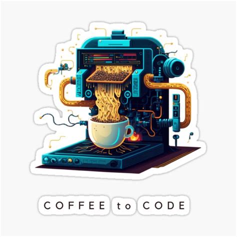 programming turning coffee into code sticker for sale by