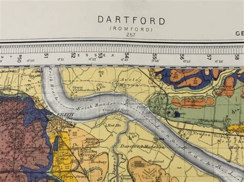 Ordnance Survey Geological Drift Sheet Map Of Dartford 1960 £1555