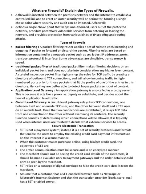 What Are Firewalls Pdf Information Security Osi Model