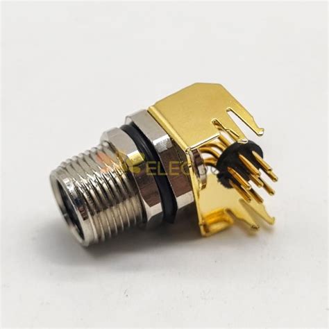 Elecbee M8 Right Angle Pcb Connector 8 Pin A Coding Panel Mount Female Elecbee M8 Right Angle Pcb Connector 8 Pin A Coding Panel Mount Female