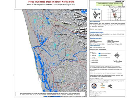 India Flood Inundated Areas In Part Of Kerala State Based On The Analysis Of Terrasar X Sar