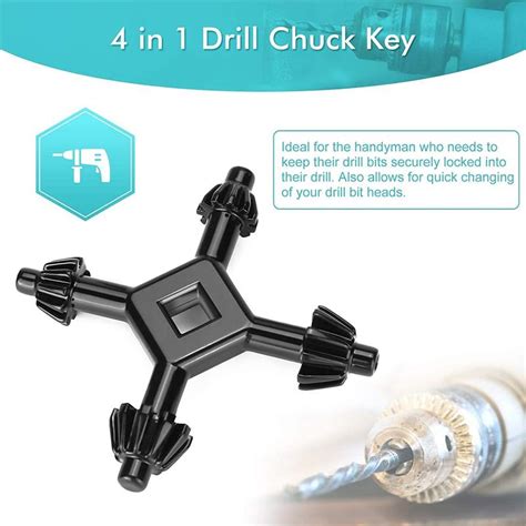 4 Way Chuck Key Universal Drill Chuck Key Handheld 4 In 1 Drills