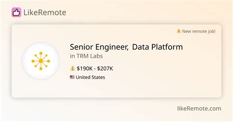 📩 Senior Engineer Data Platform At 🏢 Trm Labs Salary 💰190k 207k 📍remote Job In 🇺🇸 United