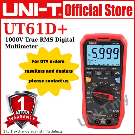 Uni T Ut61d Ut61e 1000v True Rms Digital Multimeter Shopee Malaysia