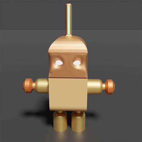 Toy Robot With Glowing Eyes And Antenna 3d Model By Japanzanuda