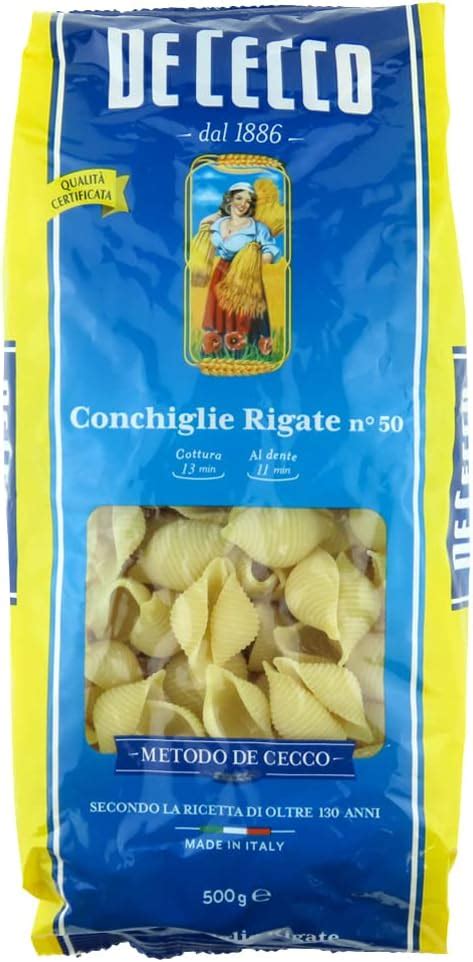 De Cecco De Cecco No50 Conchiglie Rigate 500g Amazonca