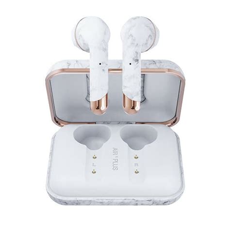 New Happy Plugs Air 1 Plus Earbud White Marble 1654 Happy Plugs