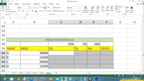 Microsoft Excel 2013 Tutorial In Bengali Part 13 Cell Reference Youtube
