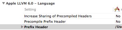 ios Xcode 에서 ProjectName Prefix pch가 자동으로 생성되지 않는 이유는 무엇입니까 리뷰나라