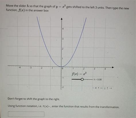 Solved Move The Slider H So That The Graph Of Y X Gets