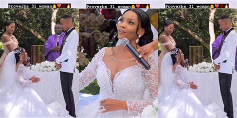 Bride Kneels In Front Of Her Husband On Their Wedding Day And Vows To