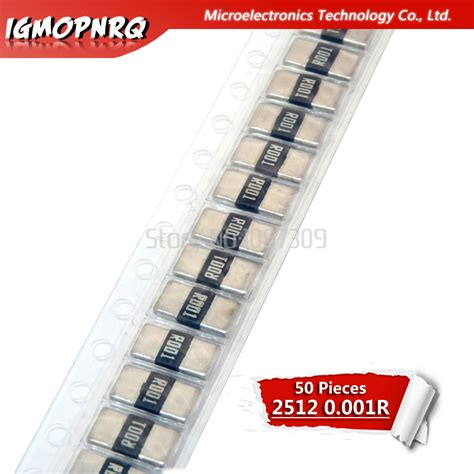 50pcs 2512 Smd Resistor 5 Alloy Resistor 0001r 0 Grandado