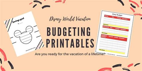 Free Budgeting Printables For Disney World Planning Mouse Ear Memories