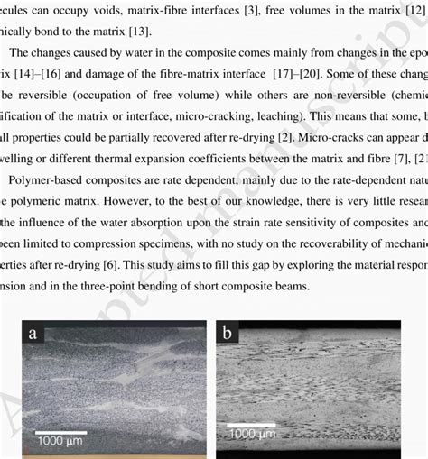 optical micrographs of the microstructures of the gfrp plates tested