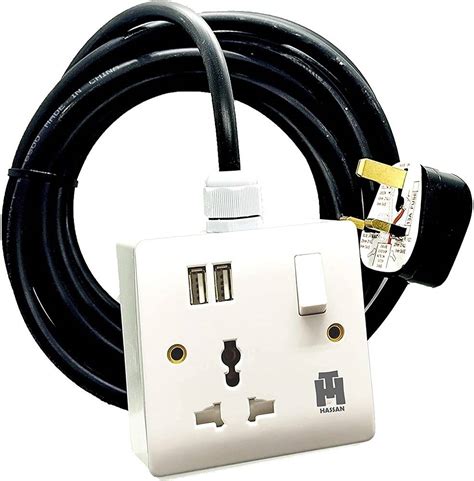 Hassan Single Socket Usb Universal Power Outlet Extension Cord 13a Universal Socket Voltage 2