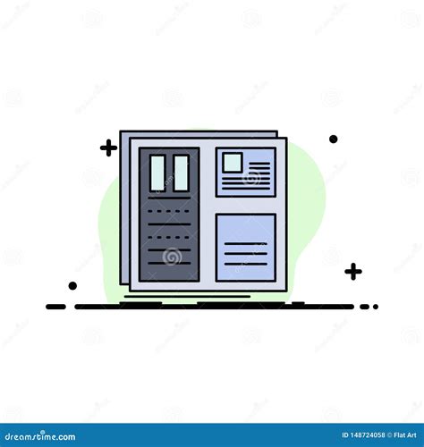 Design Grid Interface Layout Ui Flat Color Icon Vector Stock Vector Illustration Of Form