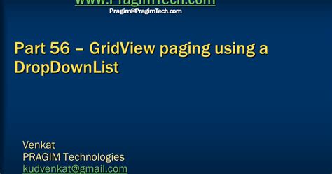 Sql Server Net And C Video Tutorial Part 56 Gridview Paging Using A Dropdownlist
