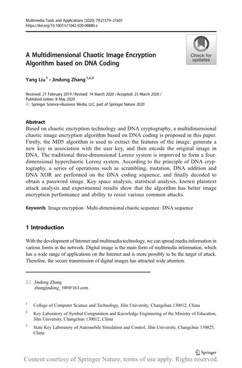A Multidimensional Chaotic Image Encryption Algorithm Based On Dna Coding