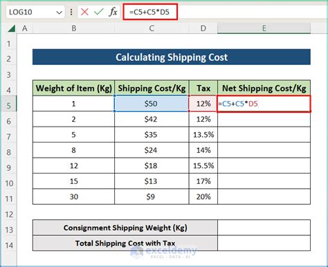 How To Create Shipping Cost Calculator In Excel 3 Methods