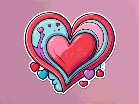 Abstract Heart Patch Badge Isolated Love Symbol Cute Comic Pop Art Sign Stock Illustration