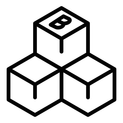 Blockchain Cubes Icon Outline Style Vector Art At Vecteezy
