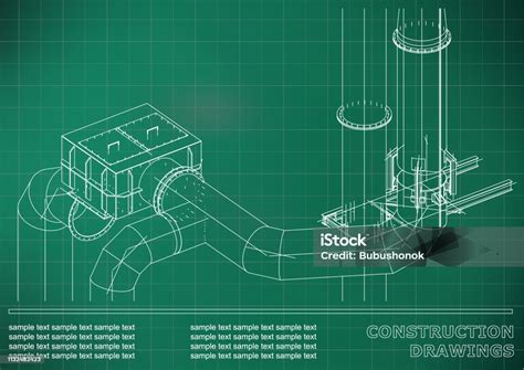 건설 도면 3d 금속 구조 파이프 파이핑 관 튜브에 대한 스톡 벡터 아트 및 기타 이미지 관 튜브 다이어그램 백파이프