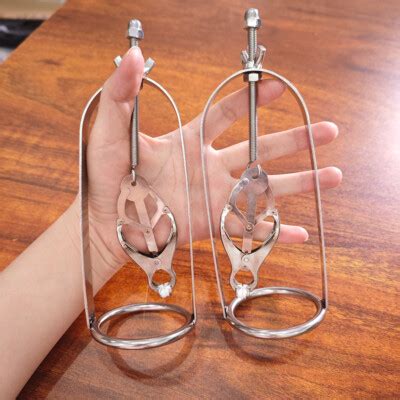 Stainless Steel Clover Chest Breast Nipple Clamps Shackles Torture Bdsm