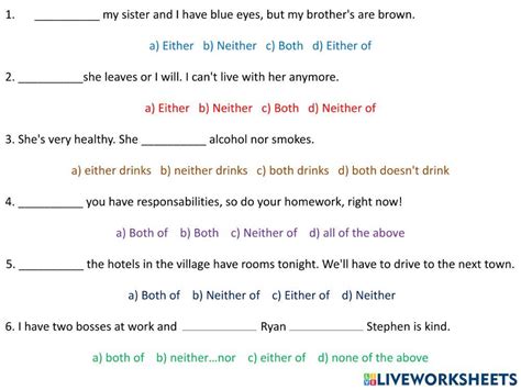 Correlatives Online Exercise For Live Worksheets