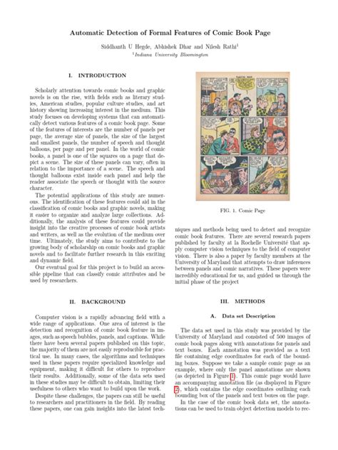 Automatic Detection Of Formal Features Of Comic Book Page Pdf