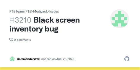 Black Screen Inventory Bug Issue FTBTeam FTB Modpack Issues GitHub