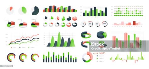 그래픽 차트 데이터 프레젠테이션을 위한 인포그래픽 통계 모음 및 다이어그램 히스토그램 요소를 비교합니다 격리된 분석 그래프의