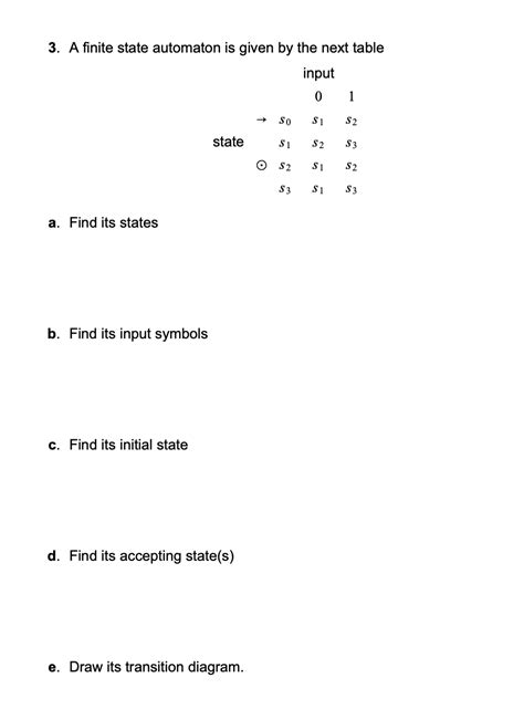 3 A Finite State Automaton Is Given By The Next