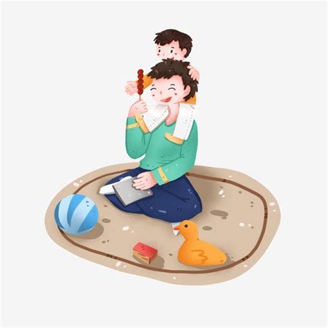 아버지의 날 따뜻한 일러스트 부모 자식 아이와 놀아 아빠의 어깨에 앉아 아버지의 날 따뜻한 부모 자식 아이와 놀다 Png 일러스트 및 Psd 이미지 무료 다운로드
