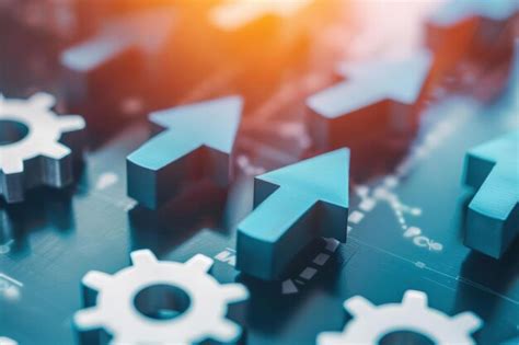 Dynamic Arrows And Gears Illustrating Business Process Automation Efficiency Optimization
