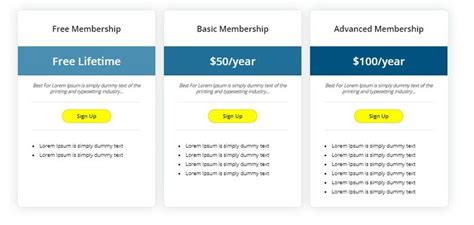Css Pricing Table Pricing Table Examples