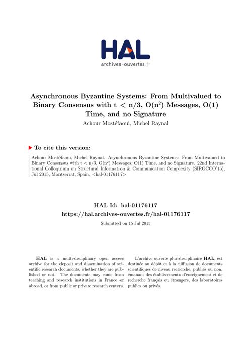 pdf asynchronous byzantine systems from multivalued to binary