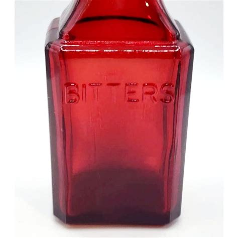 Vtg Wheaton Ruby Red Glass Bitters Bottle Depop